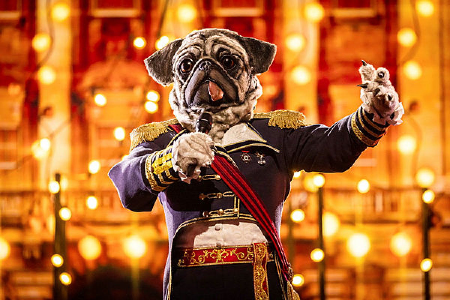 Voorwaarts, waf! Kolonel Mops marcheert 'The Masked Singer' uit | TVvisie